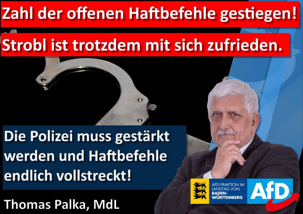 Zahl der offenen Haftbefehle gestiegen, Strobl ist trotzdem zufrieden ...